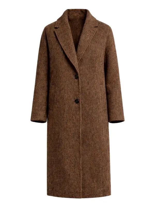 TANTRA SPAIN SL Wool Coat With Notched Lapel - Brown