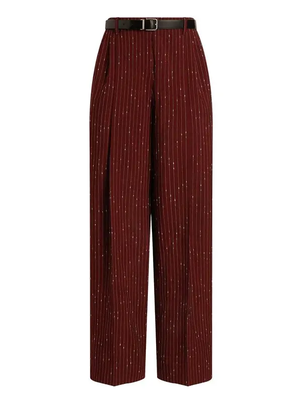 Dolce & Gabbana Pinstriped Trousers With Belt - Multicolor