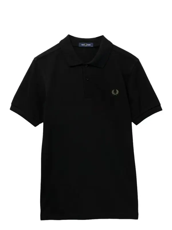 Fred Perry Logo-embroidered Short-sleeve Polo Shirt - Black