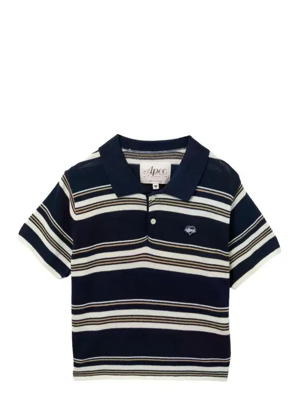 AAPE BY *A BATHING APE Apee™ A Bathing Ape® Striped Polo Shirt - Blue