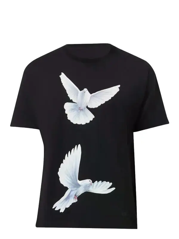 3.PARADIS Freedom Doves T-shirt - Black