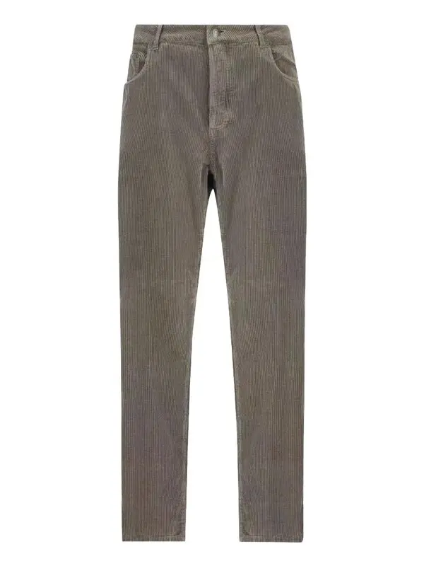 Brunello Cucinelli Corduroy Straight-leg Trousers - Grey