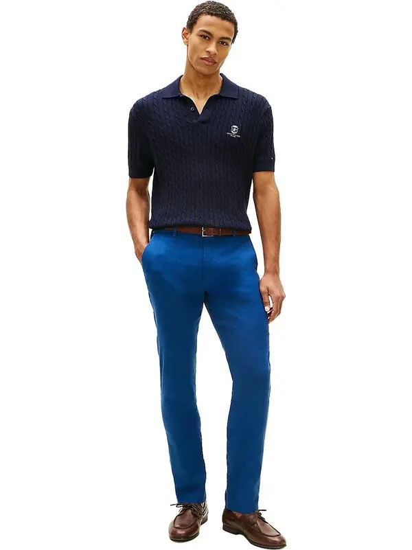 Tommy Hilfiger Linen-blend Straight Chino - Blue