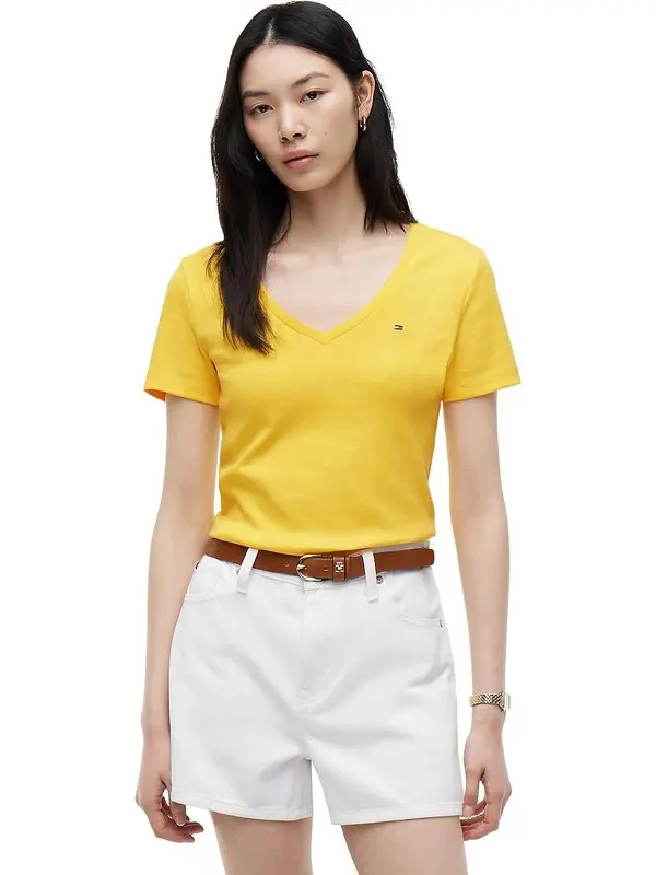 Tommy Hilfiger V-neck T-shirt - Star Fruit Yellow