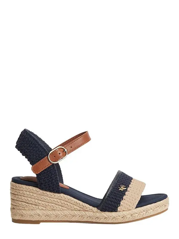 Tommy Hilfiger Crochet Wedge Espadrille Sandal - Space Blue