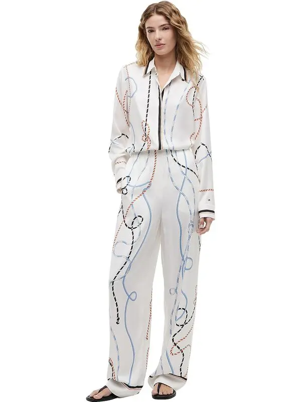 Tommy Hilfiger Nautical Rope Print Twill Pants - Rope Aop