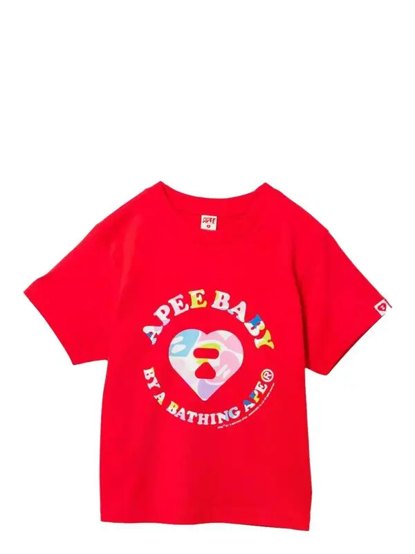 AAPE BY *A BATHING APE Apee™ A Bathing Ape® Camo Heart Graphic T-shirt - Red