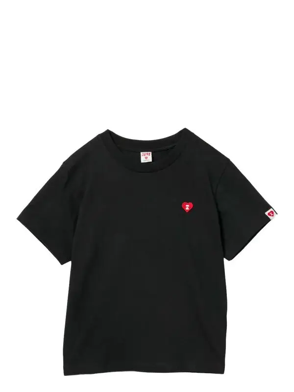 AAPE BY *A BATHING APE Heart-patch T-shirt - Black