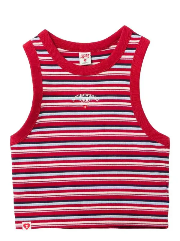 AAPE BY *A BATHING APE Striped Crop Top - Red