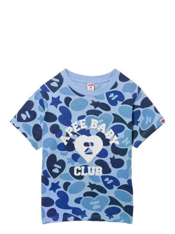 AAPE BY *A BATHING APE Apee™ A Bathing Ape® Camouflage Logo T-shirt - Blue