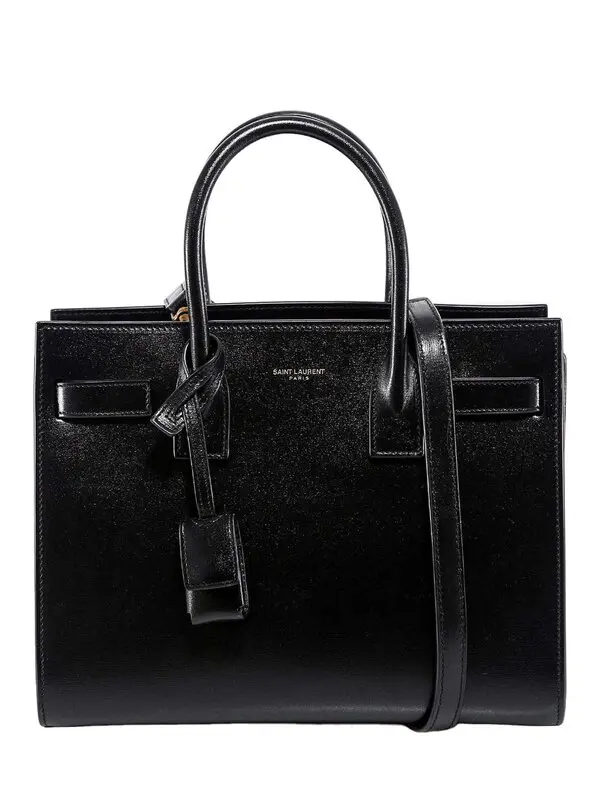 Saint Laurent Baby Sac De Jour Leather Handbag With Padlock - Black