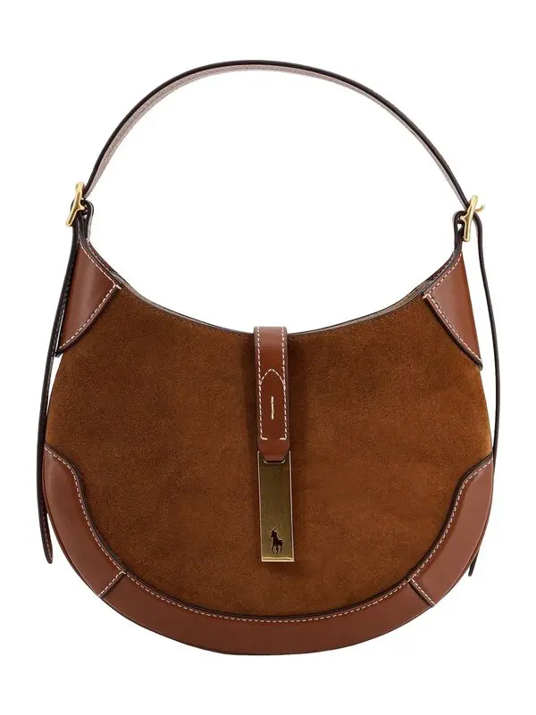 Polo Ralph Lauren Suede And Leather Shoulder Bag - Brown