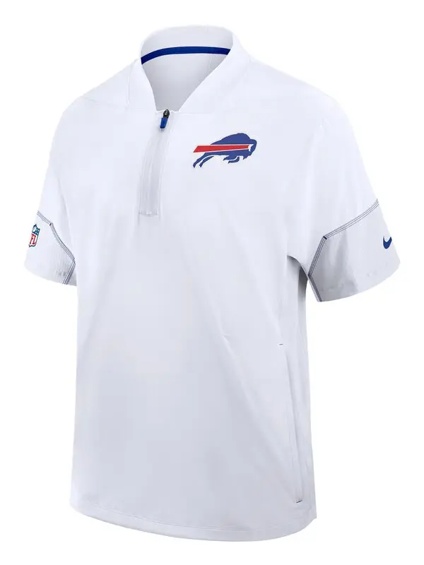 Nike Buffalo Bills Sideline Coach 1/2-zip Short-sleeve Hooded Jacket - White