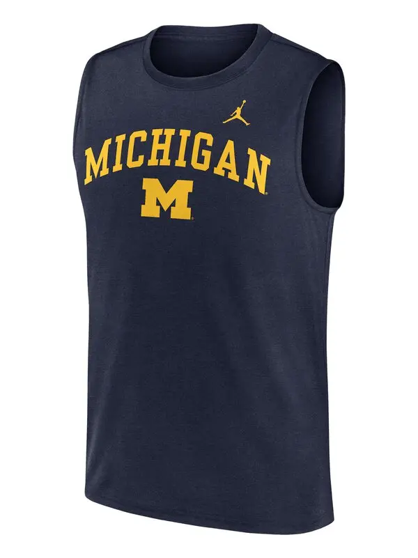 JORDAN Michigan Primetime Arch Legend Dri-fit College Muscle Tank Top - Blue