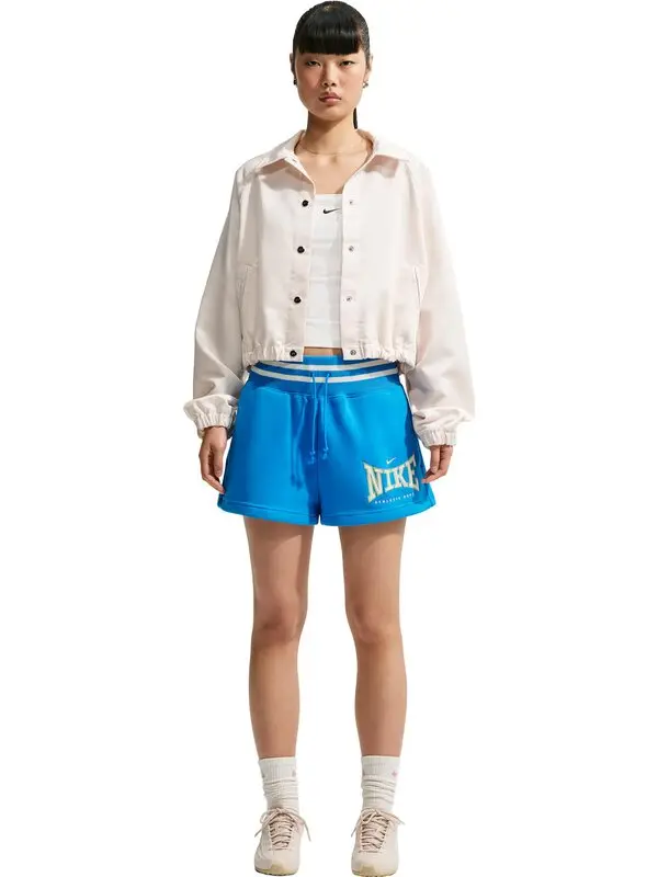 Nike Phoenix Fleece High-waisted Shorts - Blue