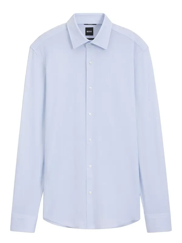BOSS Slim-fit Business Shirt In Stretch Jersey - Light Blue