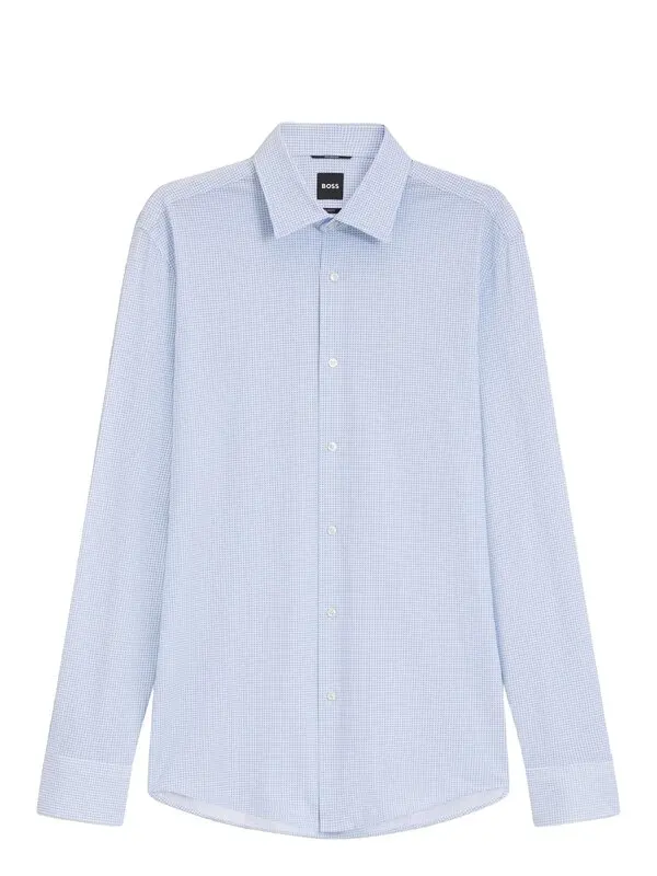BOSS Slim-fit Business Shirt In Stretch Jersey - Light Blue