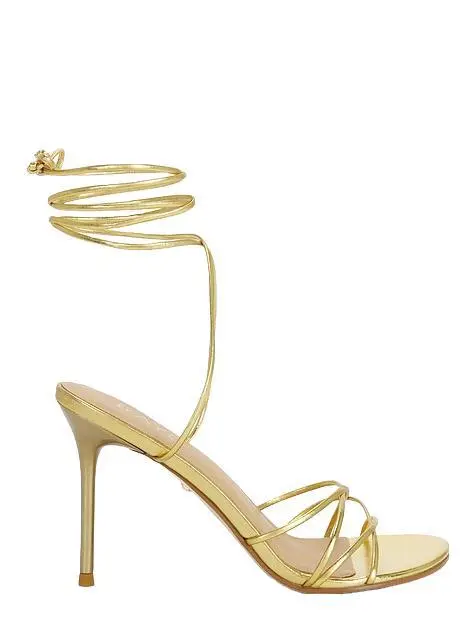 Raye Safa Metallic Stiletto Sandals - Gold