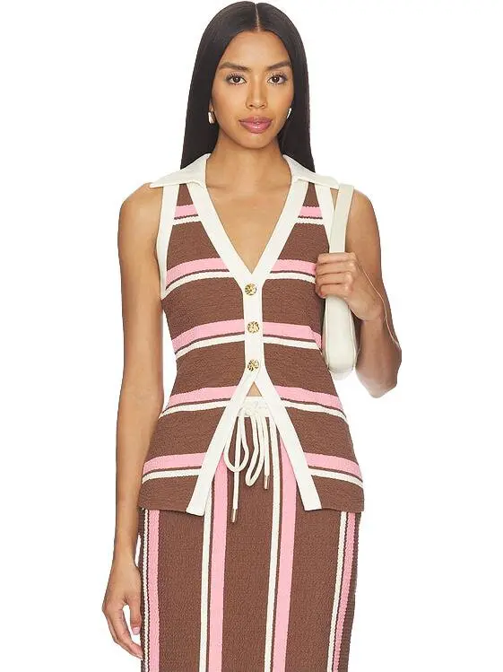 CURAAE BY ELLIATT Cady Vest Top - Coco Multi