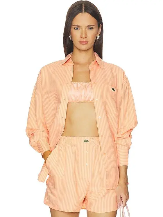 Lacoste Oversized Fit Toile Shirt - Miami & Blossom