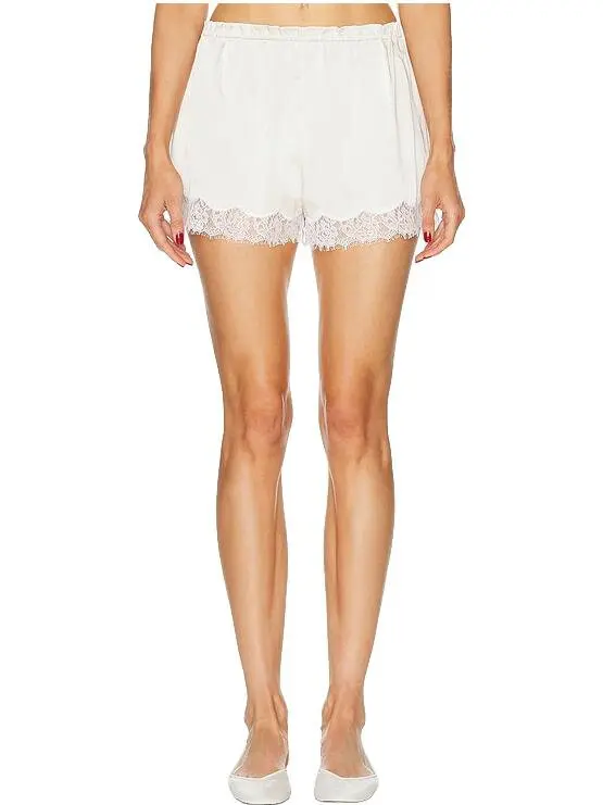 Lpa Audri Short With Lace Trim - Ivory