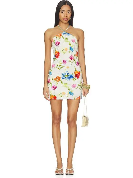For Love & Lemons Tropical Bloom Mini Dress - White