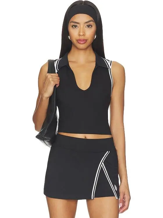 Free People X Forehand Polo Top - Black