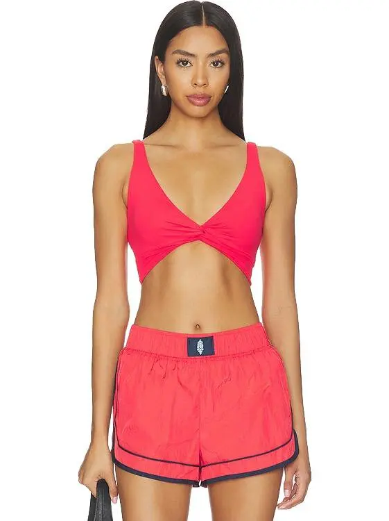Free People Twist Crop Bra - Grapefruit