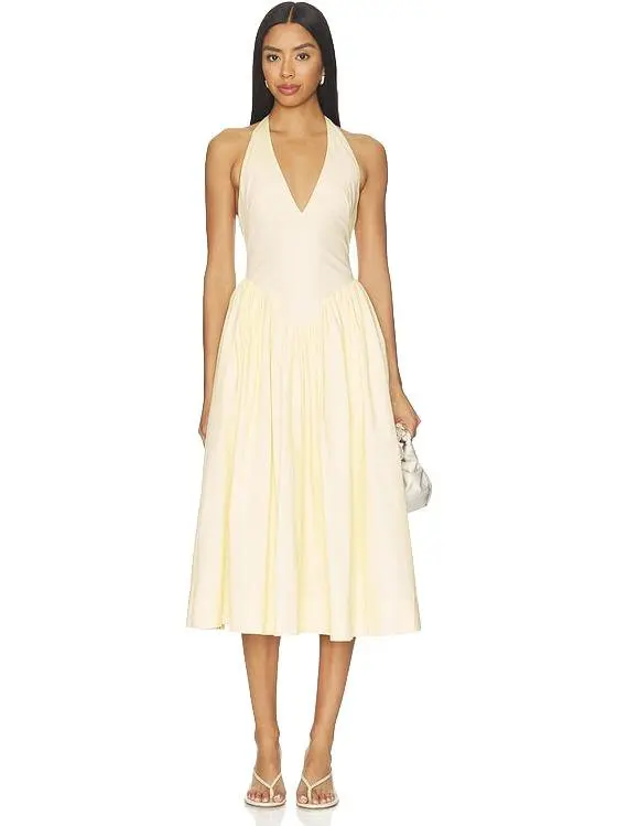 Tularosa X Ivana Ramirez Stella Midi Dress - Baby Yellow