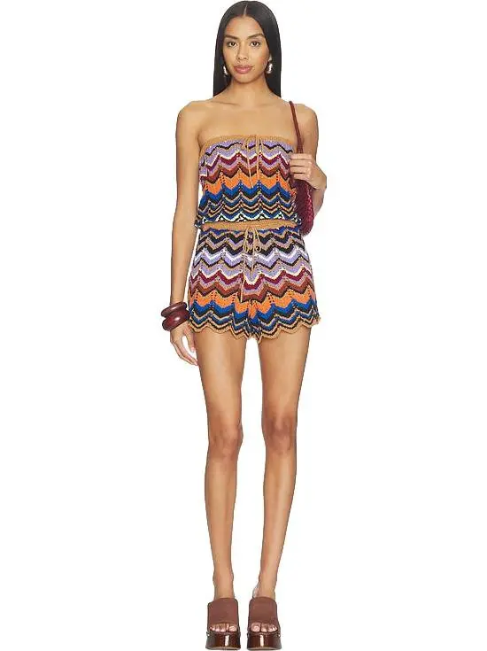 Faithfull The Brand Azul Playsuit - Cadaqus Stripe