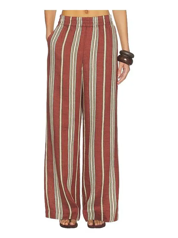 A.L.C. Tyler Wide Leg Striped Pants - Brunette Multi