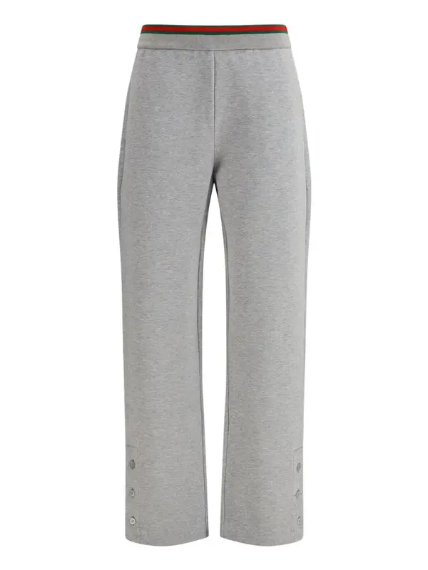Gucci Cotton Jersey Leisure Pants With Web Trim - Grey