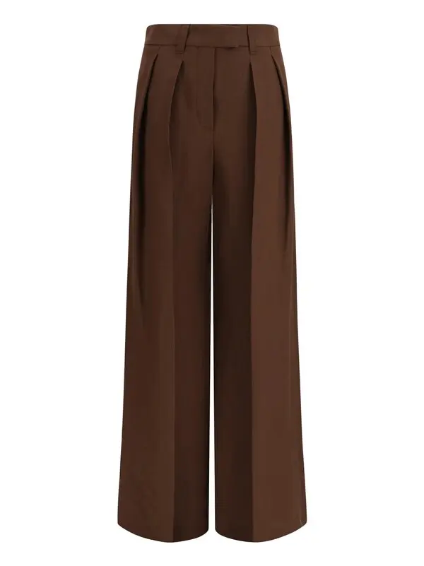 Brunello Cucinelli Wide-leg Linen Trousers - Brown