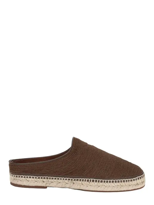 Loro Piana Jute Sabot Espadrilles - Brown