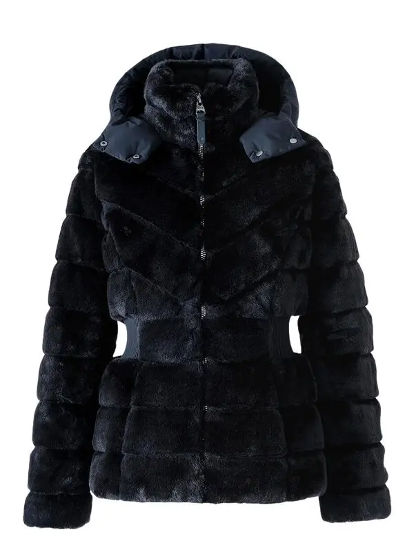 Mackage Miranda Mixed Media Down Jacket With Faux Fur And Hood - Black