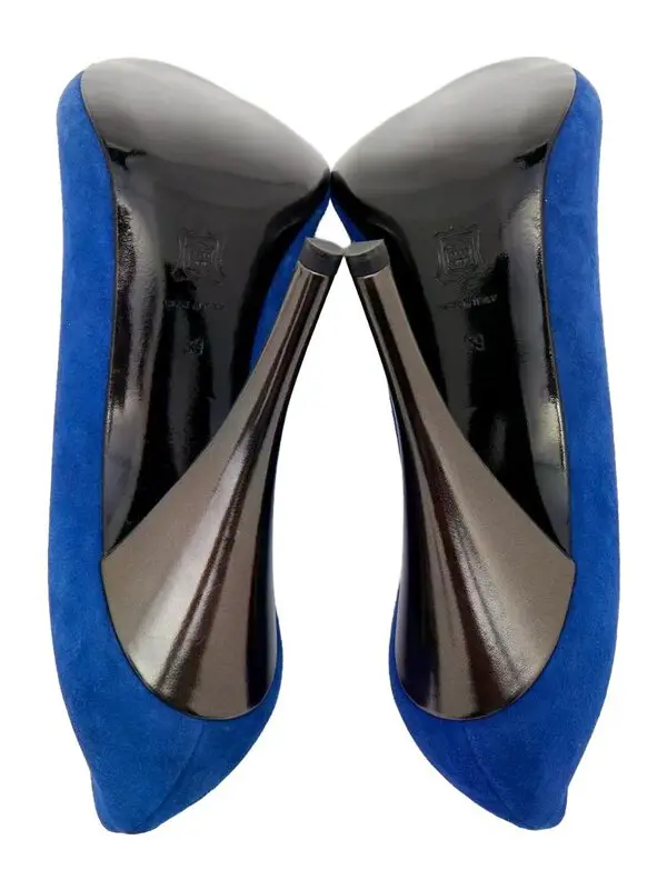 Pierre Hardy Suede Open-toe Stiletto Pumps - Blue