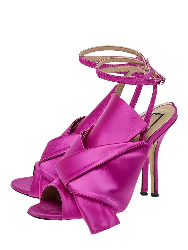 N°21 Raso Ankle-wrap Stiletto Sandals - Pink