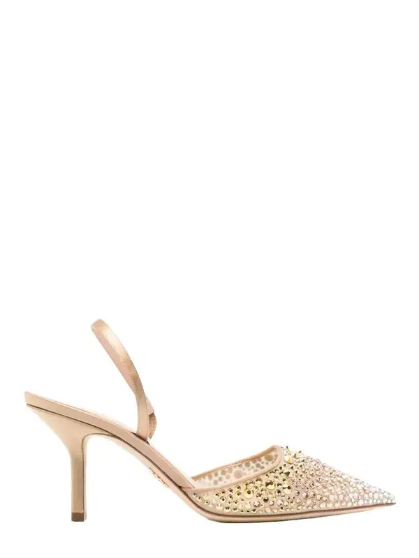 Rodo Crystal-embellished Slingback Pumps - Neutrals