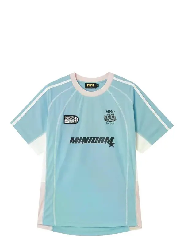 MINI CREAM Panelled Logo T-shirt - Blue