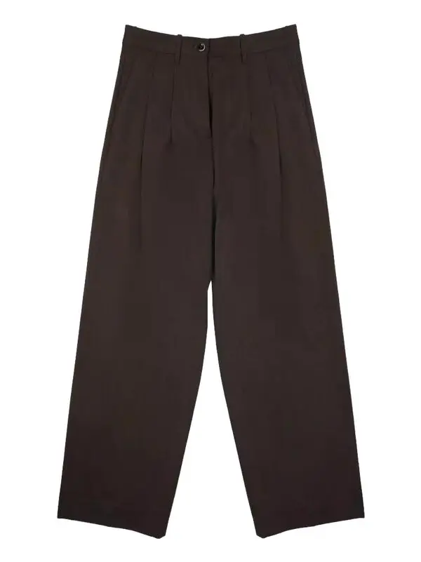 NINE:INTHE:MORNING Pleated Wide-leg Trousers - Brown