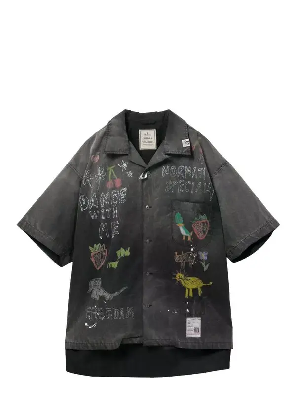 Mihara Yasuhiro All-over Graphic Print Shirt - Grey