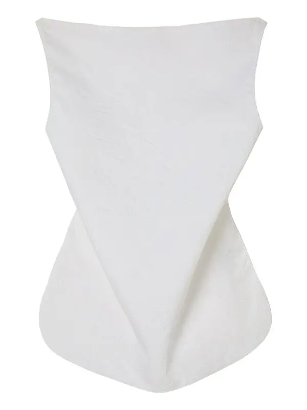 RÓHE Open Back Crushed Cotton Top - Optic White