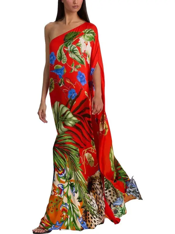 Alice + Olivia One-shoulder Floral-print Maxi Dress - Red
