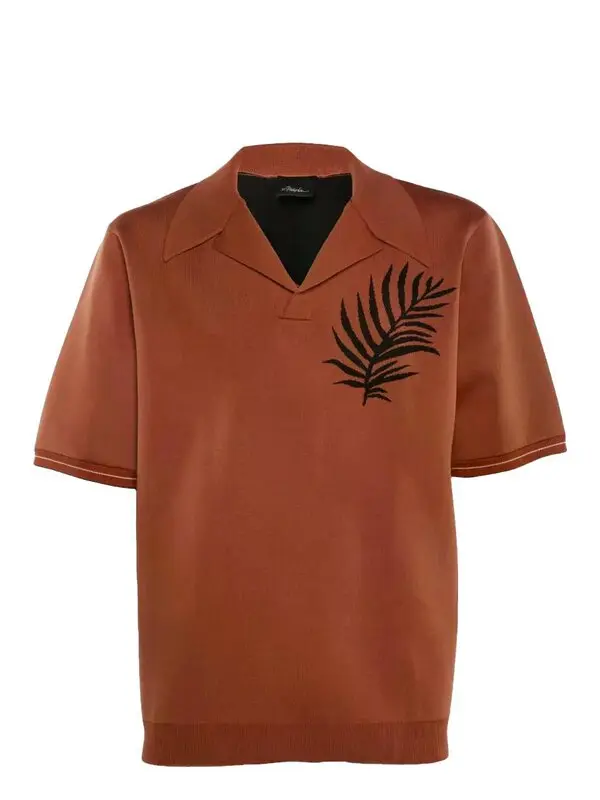 3.1 Phillip Lim Leaf-detail Knit T-shirt - Brown