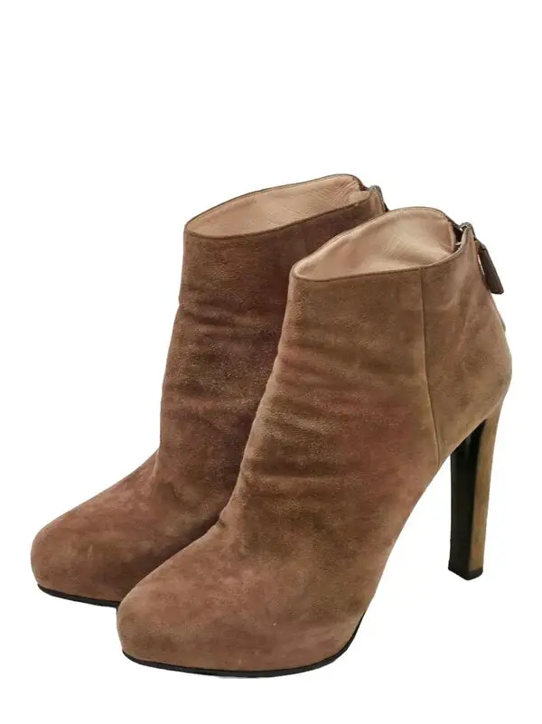 Prada Suede Platform Ankle Boots - Brown