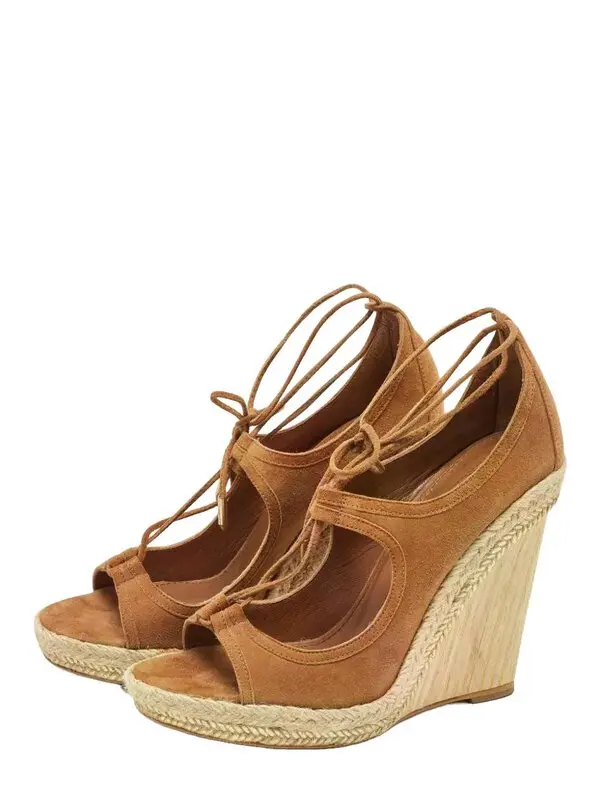 AQUAZZURA Sexy Thing Cutout Wedge Sandals - Brown