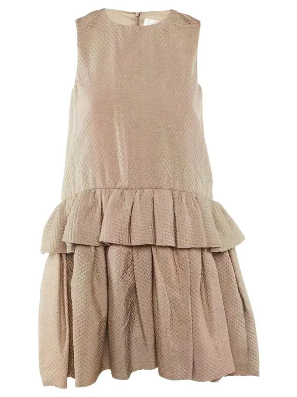 Victoria Beckham Tiered Frill Mini Dress - Neutrals
