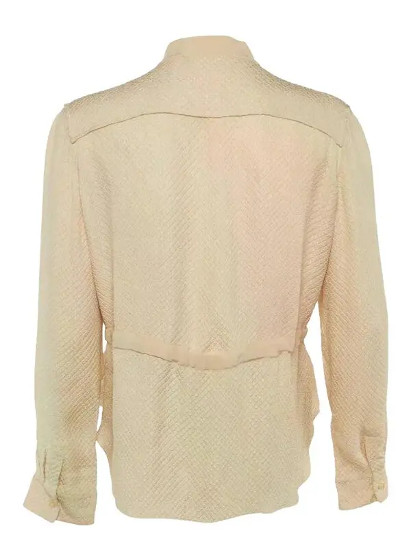 Chloé Textured Tie-waist Shirt - Neutrals