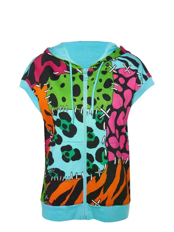 Moschino Printed Sleeveless Hoodie - Blue