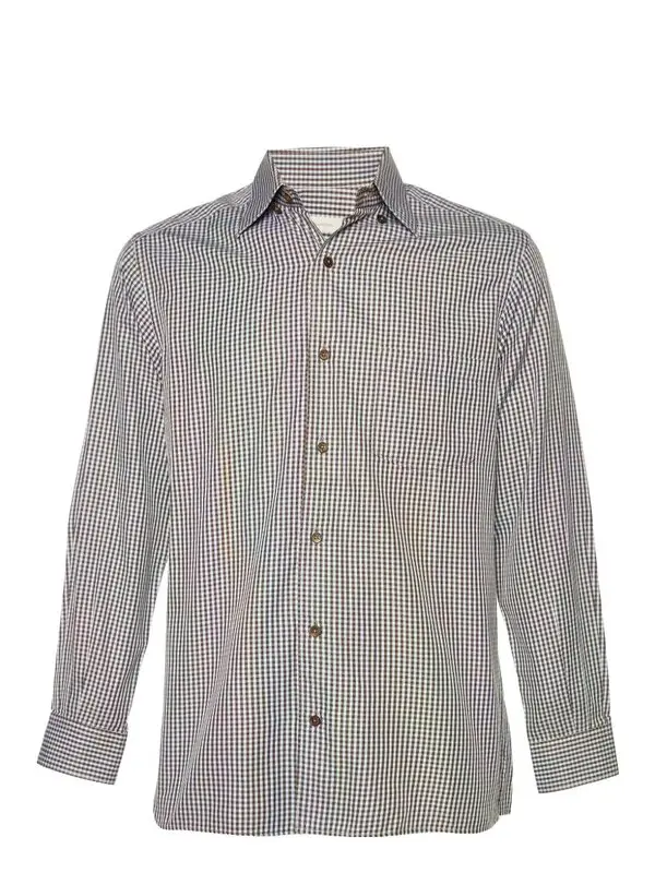 Ermenegildo Zegna Micro-checked Button-down Shirt - Brown